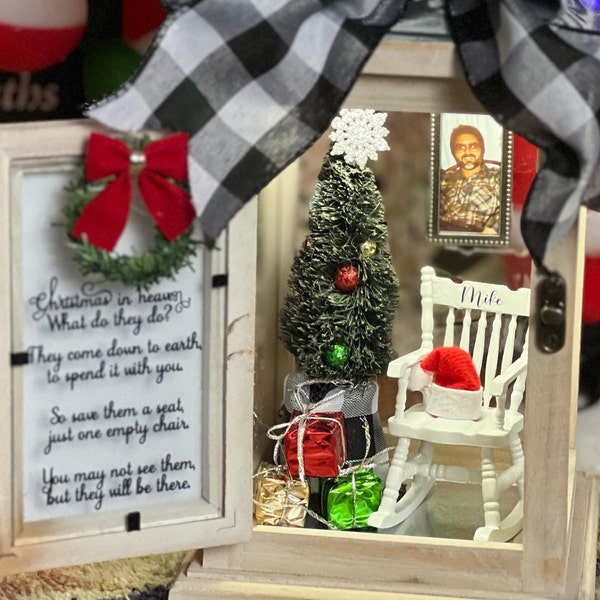 LED LIT Christmas in Heaven Empty Chair Memorial Lantern, Best of 2022 ...