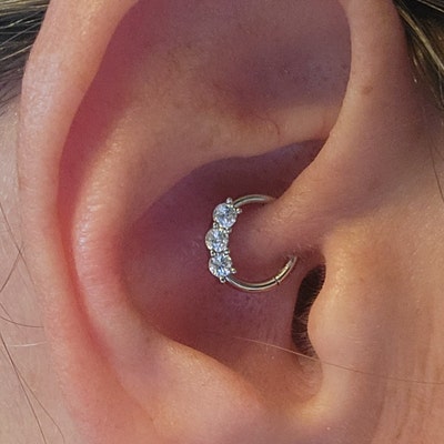 16g-6mm 8mm 10mm Daith Hoop Hinged Clicker Ring Daith Hoop Septum Hoop ...