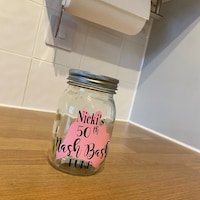 Handmade Driving Lesson Fund Money Saving Jar Piggy Bank Money Box ...