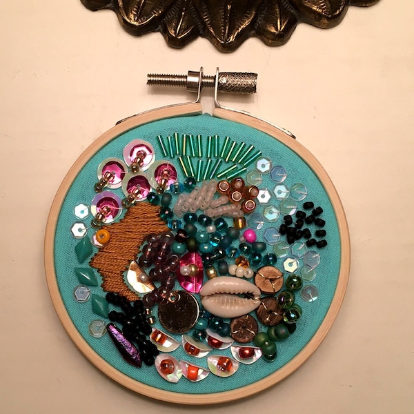 VIBRATION Embroidery Hoop Art | Hand Embroidered Art | Crystal Art ...