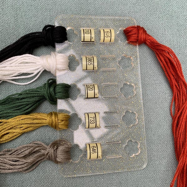 DELUXE ACRYLIC Thread Organiser for Cross Stitch and Embroidery | Floss ...