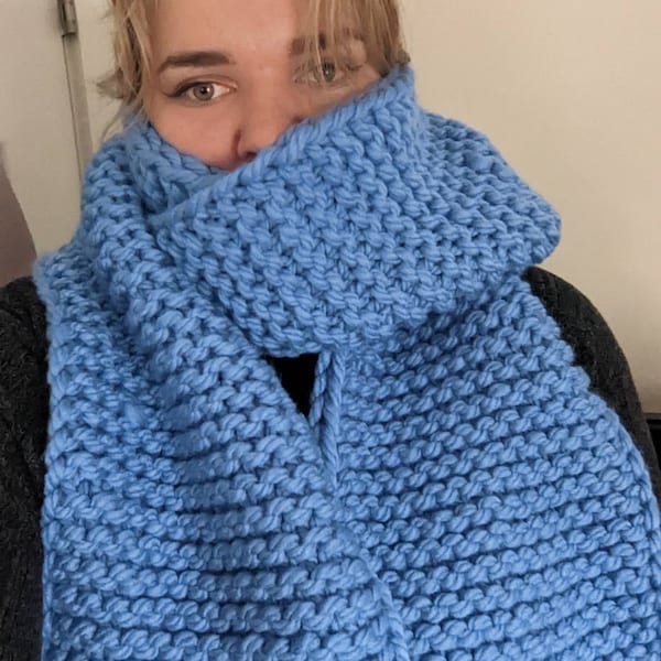 Long Scarf, Luxurious Oversized Chunky Knit Scarf, Neck Warmer, Hand ...