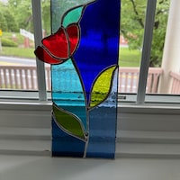 3 Flower Panels Stained Glass Pattern, Stained Glass Patterns ...