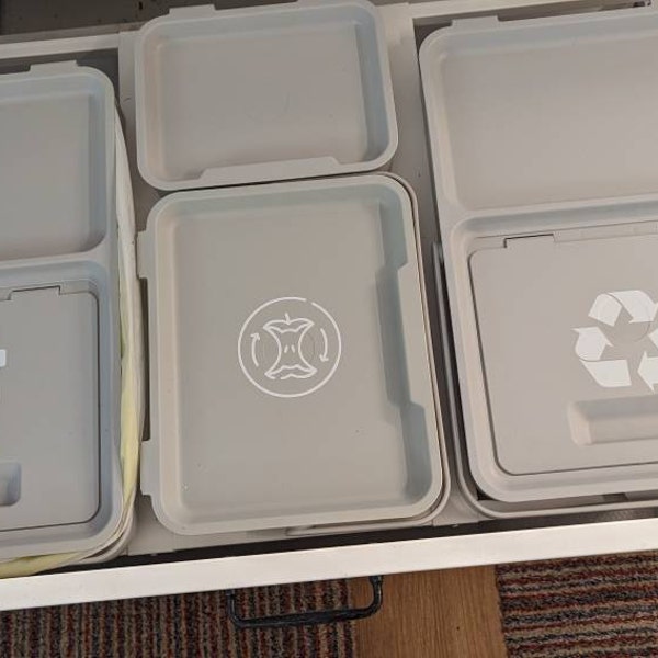 Bin Labels for Rubbish & Recycling, Kitchen Waste, Bin Vinyl Decal ...