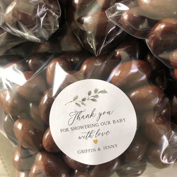 Baby Shower Thank You Stickers - Baby Shower Favor Label, Botanical ...