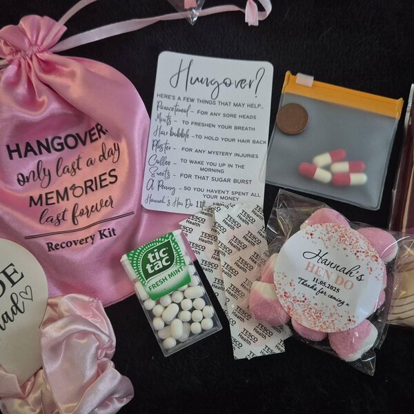 Hangover Recovery Kit Cards, Hungover Bag Cards, Printed Cards, Digital ...
