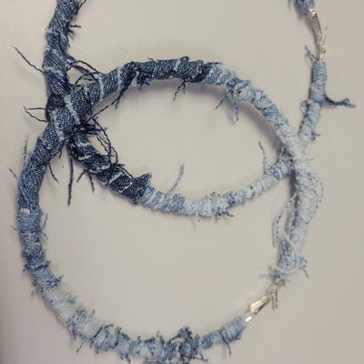 Denim Ring, Adjustable Distressed Jean Statement Ring - Etsy