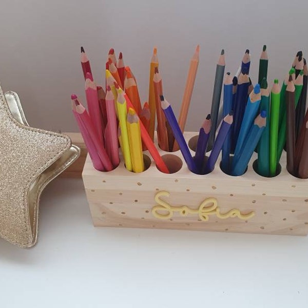 Stiftehalter Kind mit Namen · Geschenk Einschulung · Stiftebox Kinder · Stiftebecher Holz ...