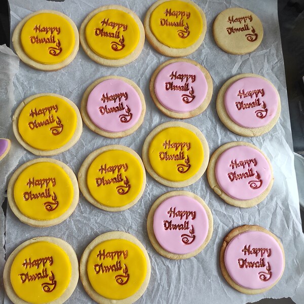Happy Diwali With Diya Cookie Biscuit Embosser Stamp Hindu Fondant Cake ...