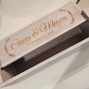 Personalized Wine Ceremony Time Capsule Rustic Wood Wine Box, Wedding ...
