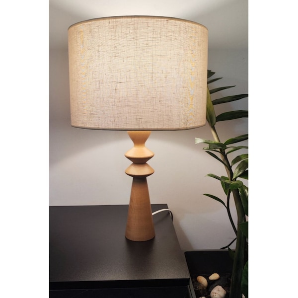 Table Lamp DELOS | Wood Table Lamp | Bedside Lamp | Wooden Lamp | Beech ...