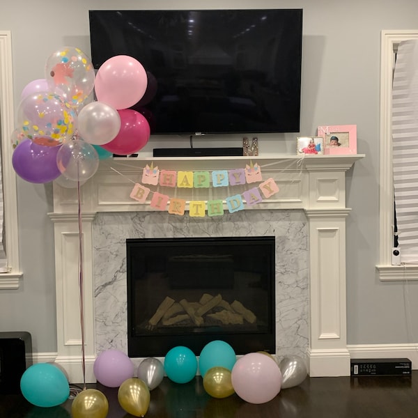 Unicorn Happy Birthday Banner, Rainbow & Unicorn Birthday Party ...