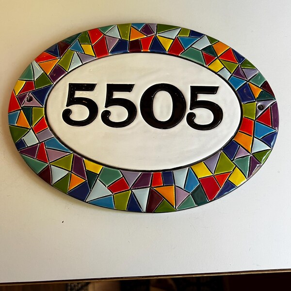 Custom House Numbers Tile With Tropical Fish, Coastal Address Sign ...