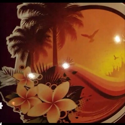 Floral Orange Tropical Sunset Camper RV Motor Home Mural Vinyl Graphic ...