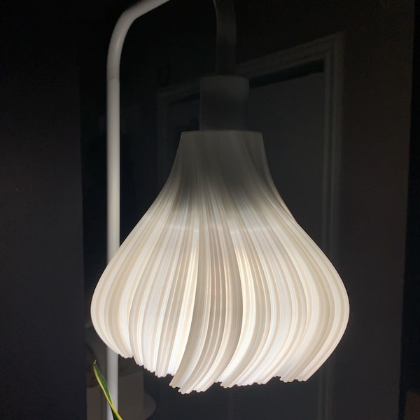 Modern Wavy Opaque Glass-like Pendant Lampshade - Sleek Soft-glow ...