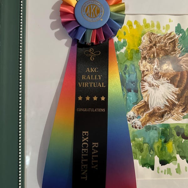 AKC Virtual Rally Title Ribbon Rosette - Novice, Intermediate, Advanced ...