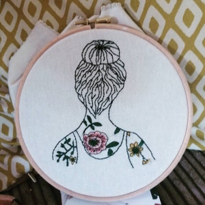 Tattooed Shoulders Modern Embroidery Kit - Etsy