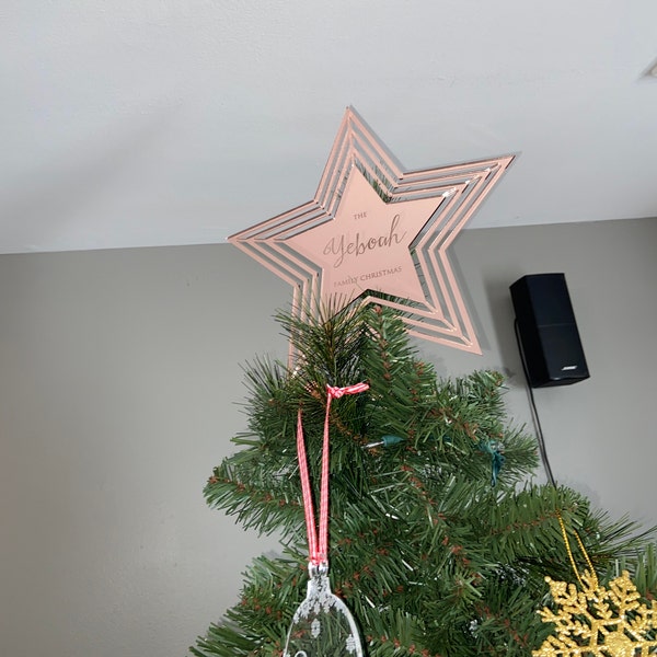 Personalised Star Christmas Tree Topper - Etsy
