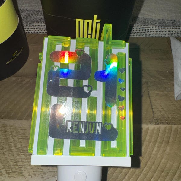 NCT LIGHTSTICK DECAL - Heart Ver. Light Stick Neobong Bias Name Sticker ...
