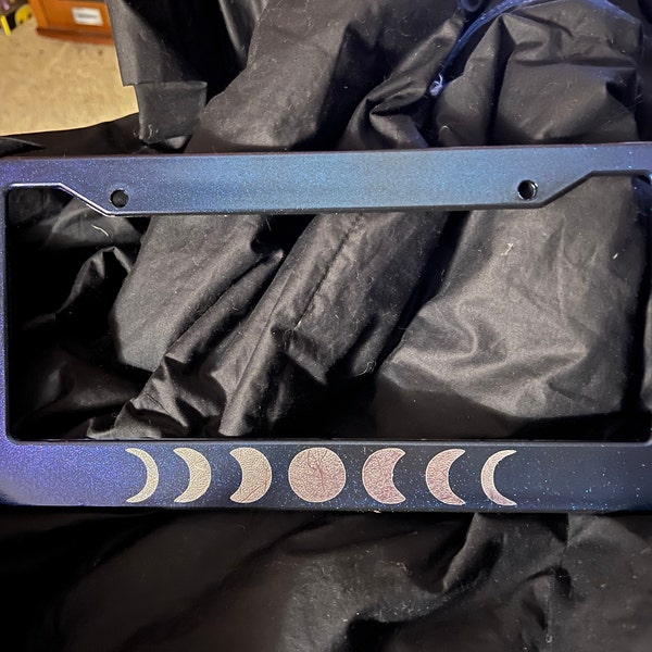 Mote It Be License Plate Frame Moon Phases Goddess Color Changing ...