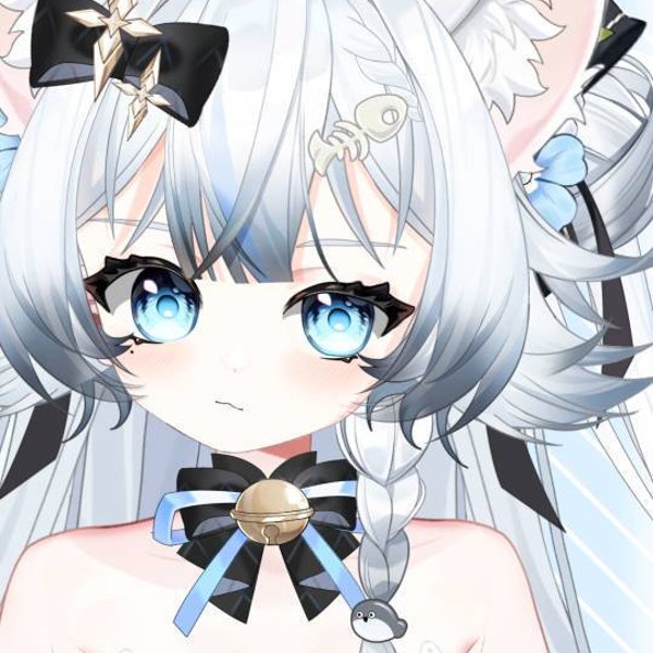 Live2d Premade Vtuber Model : Female Blue Angel - Commercial FULLY ...