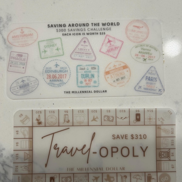 TRAVEL-OPOLY | Brown Option | Savings Challenge Game | - Etsy