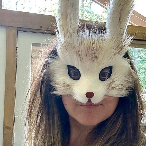 Faux Fur Mountain Rabbit Mask, Handmade - Etsy