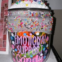 Personalized Funny Glass Candy Jar for Emotional Support, Custom Office ...