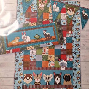 A Day in Happyland Quilt Pattern: Wool Applique Stitchery (55" X 56 ...