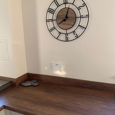 Black Rectangle Metal Wall Clock, Modern Large Wall Clock, Oversize ...