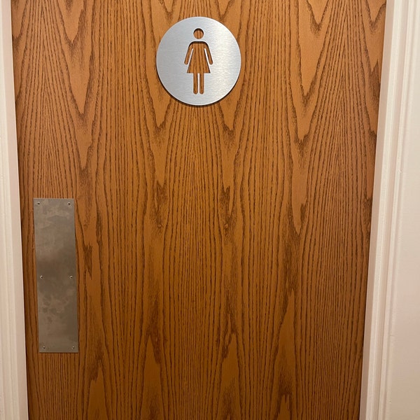 Female Restroom Door Sign. Metal Bathroom Sign. Women's Toilet. Modern ...