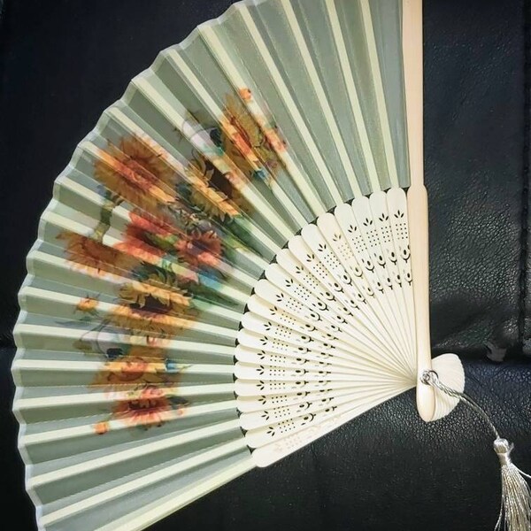 Oranges Fruit Silk Nylon Handheld Fan Folding Hand Fan Handmade Orange ...