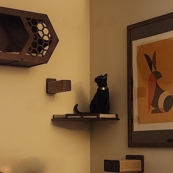 Wall Mounted Cat Scratching Post, Modern Cat Wall Furniture, Cat ...