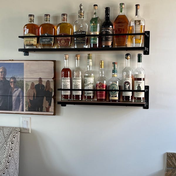 Bar Shelf, Whiskey, Wine Display, 24 Inch. - Etsy