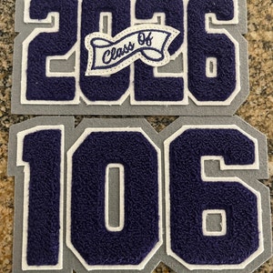 3 Chenille Varsity Letterman class Of Number - Etsy