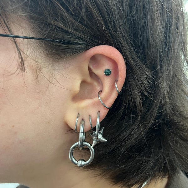 Double Stacked Pearl Split Ring - Nose Ring - 8mm/10mm -nose Ring Hoop ...