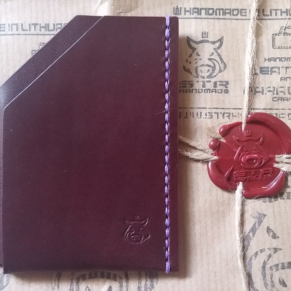 Leather Card Holder "shroud" Minimalist Front Pocket Wallet - Etsy