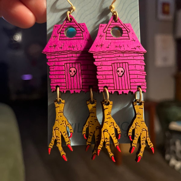 Baba Yaga's Hut, Witch Earrings, Witch House, Queer Art, Queer Jewelry ...