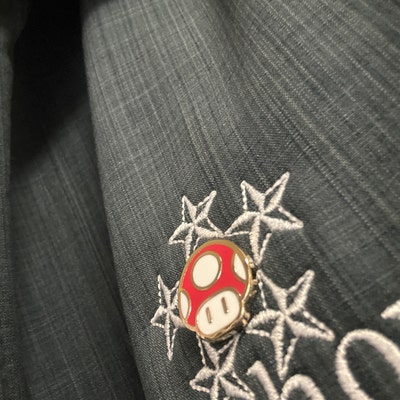 Mario Mini Pin Yellow Mushroom Hard Enamel Pin - Etsy