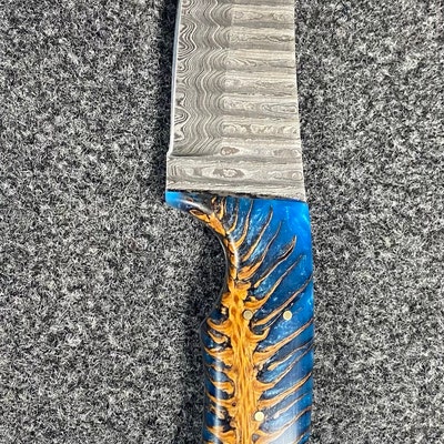 3D Printed Knife Scale Design in Blaze Orange and Lime Green - Etsy