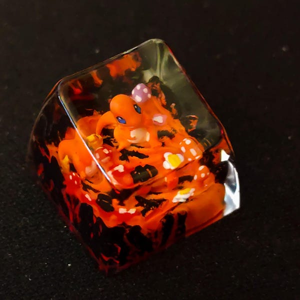 Glowing Fire Artisan Keycap, Fire Demon Anime Keycap, Anime Keycap ...