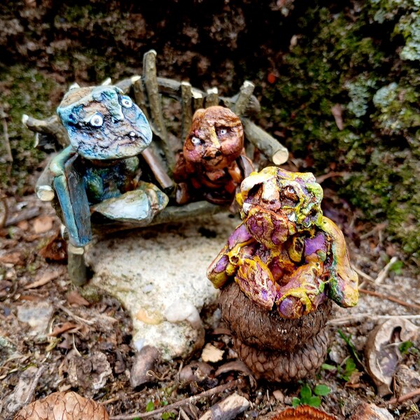 Rocklin, Handmade Rock Goblin Creature - Whimsical Stone Art. - Etsy