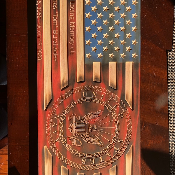 Rustic Navy American Flag Custom Made From Pine. “official Crafter of ...