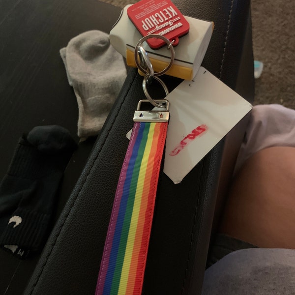 Rainbow Pride Key Fob Wristlet! LGBTQ Flag Ribbon Key Chain. Gay Pride ...