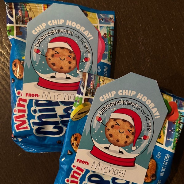 Printable Christmas Cookie Tags Classroom Treat Bag Holiday Tags ...