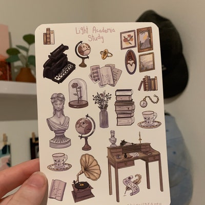 Light Academia Study Themed Matte Bullet Journal Sticker Sheet Journal ...