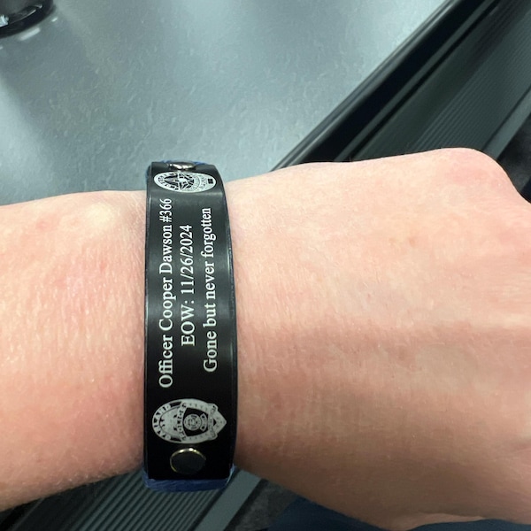 Custom Engraved Memorial Military Bracelet - Military Black Stainless ...