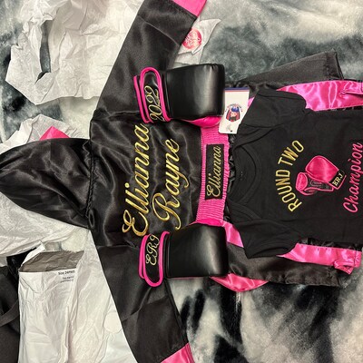 Newborn Knockout Boxing Set: Prop Baby Boxing Ring Personalized Robe ...