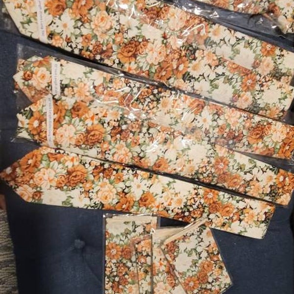 Rust Wedding Tie, Burnt Orange and Sage Floral Tie, Terracotta Floral ...