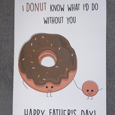 Father's Day Card, Donut Father's Day Card, Cute Father's Day Card, Pun ...